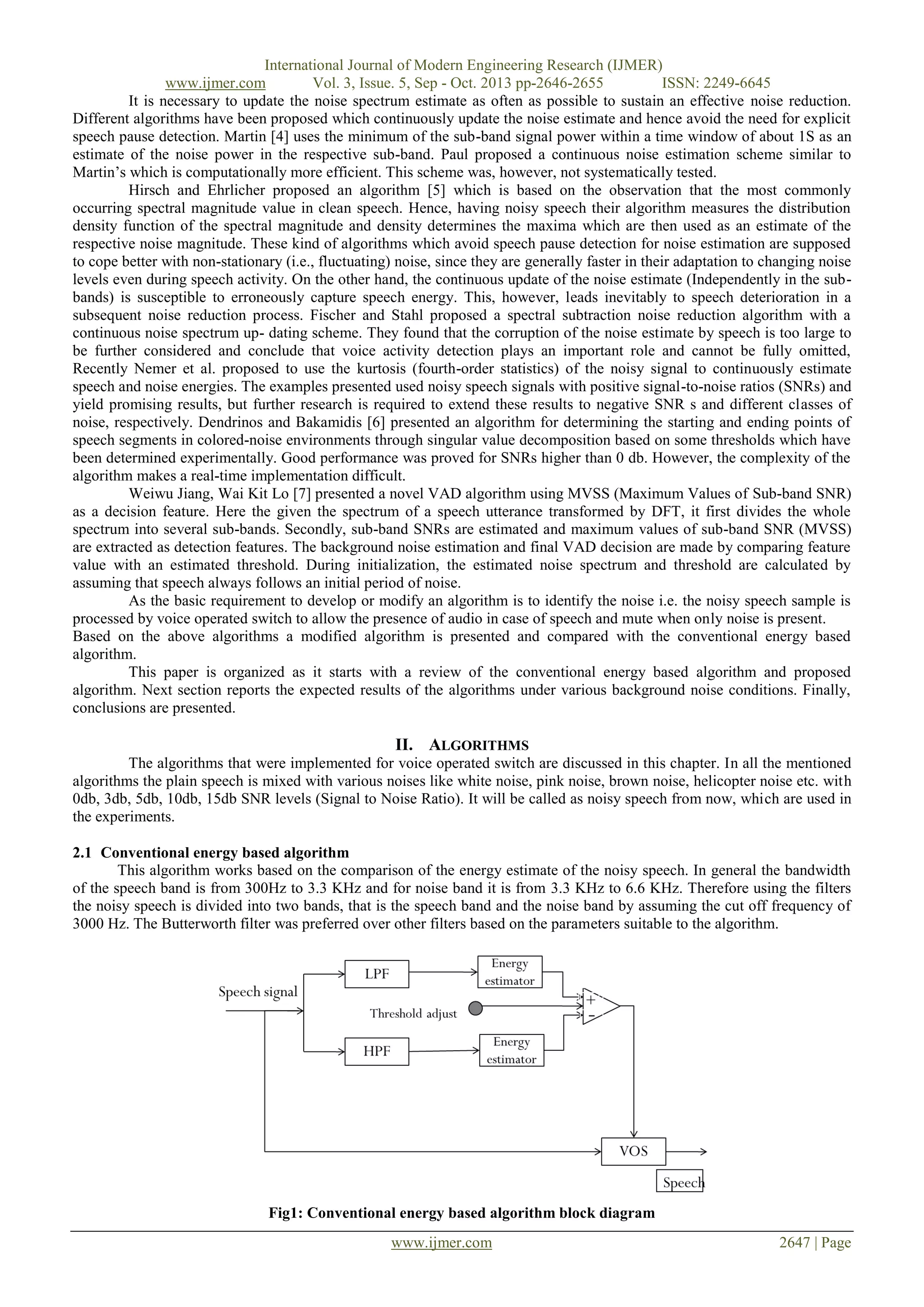 Development of Algorithm for Voice Operated Switch for Digital Audio Control Systems | PDF
