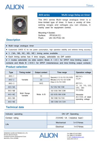 AH3 series multi range analogue timer relay | PDF | Consumer ...
