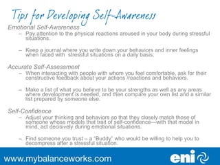 Self-Awareness: Tools for managing emotional situations | PPT