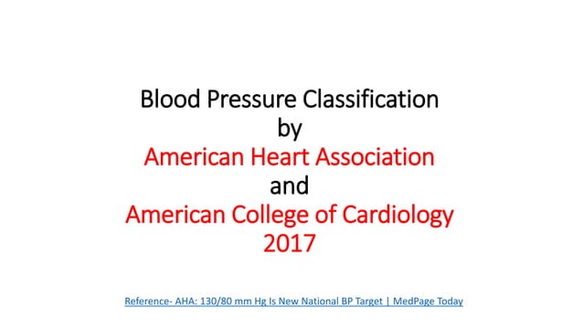 American Heart Association and American College of Cardiology - Blood ...