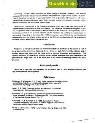 Aha A Connectionist Perspective On Problem Solving | PDF