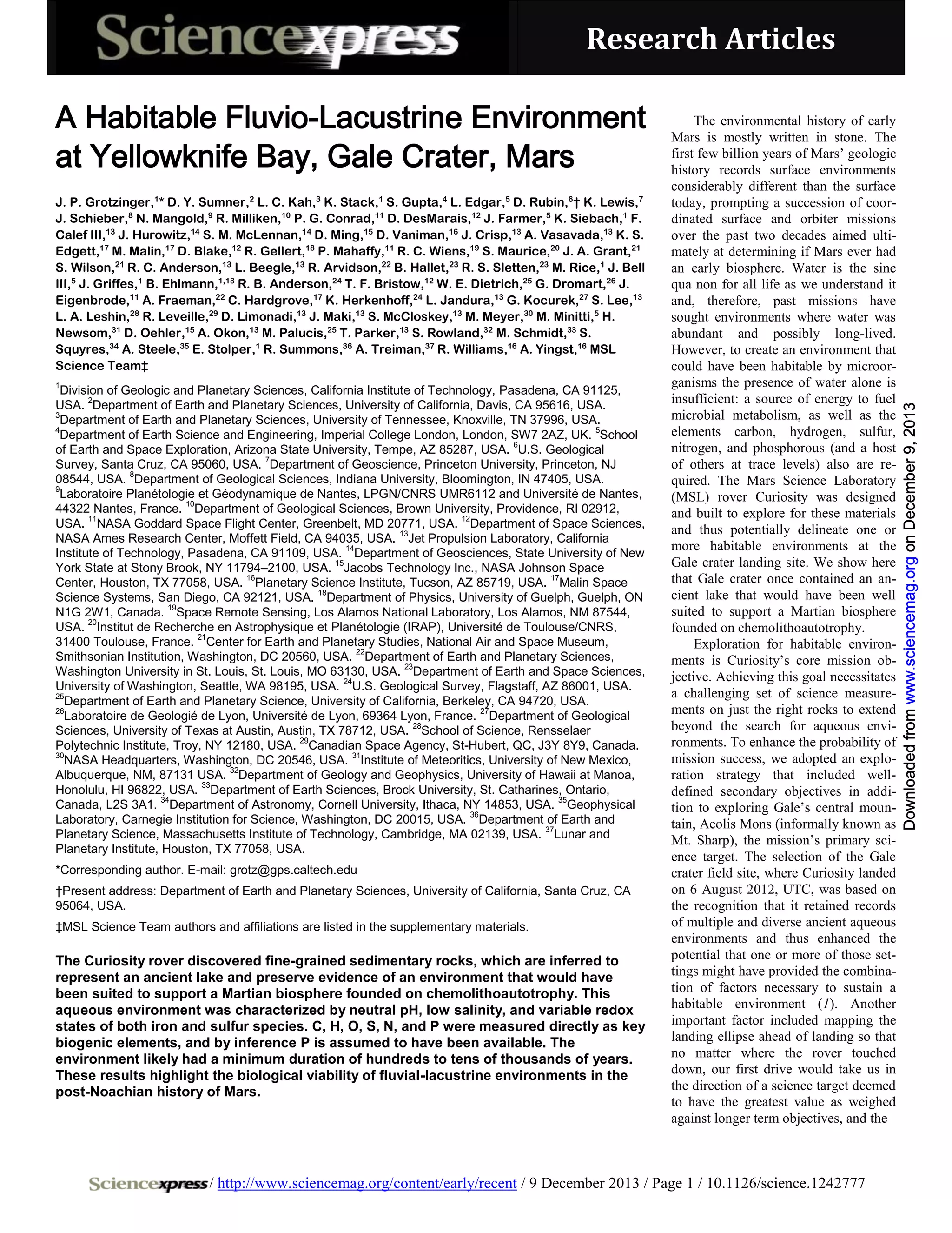 A habitable fluvio_lacustrine_at_gale_crater_mars1 | PDF