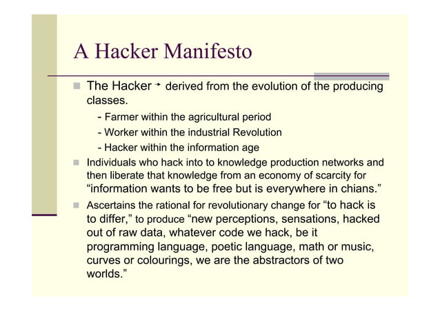 Hacker Manifestso | PPT