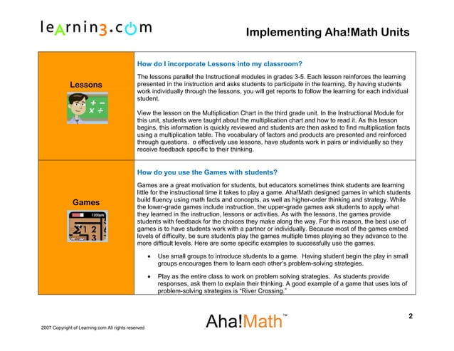 Aha!Math Implementing Units | PPT