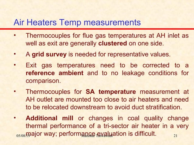 Air Heater and PF Boiler Performance Indices | PPT | Physics | Science