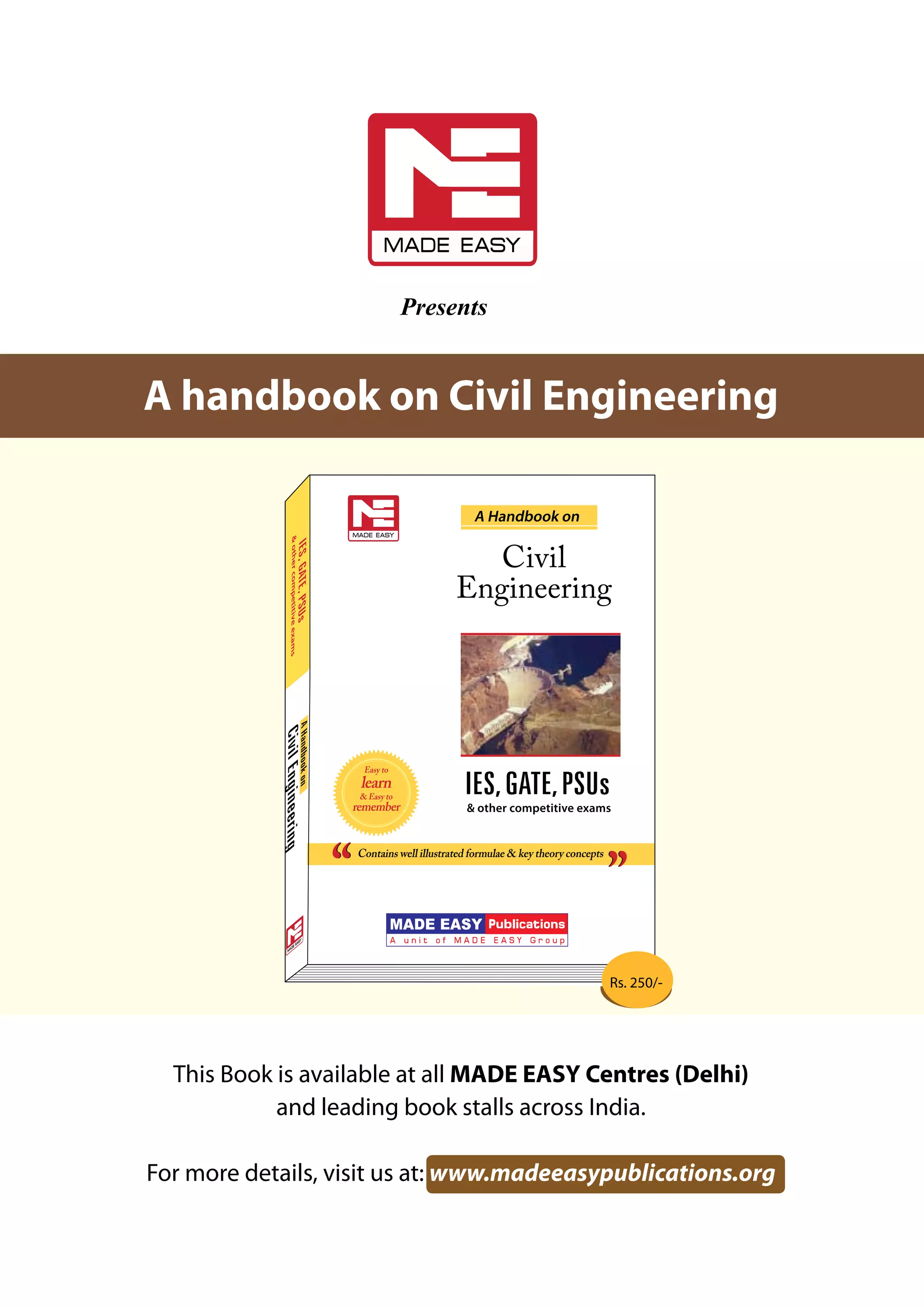 A handbook on civil engineering made easy publications - gate ( pdf drive.com ) | PDF