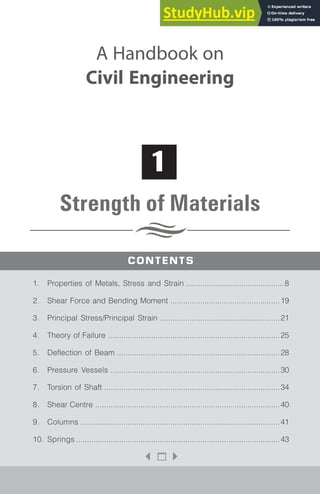 A Handbook On Civil Engineering For Contains Well Illustrated Formulae ...