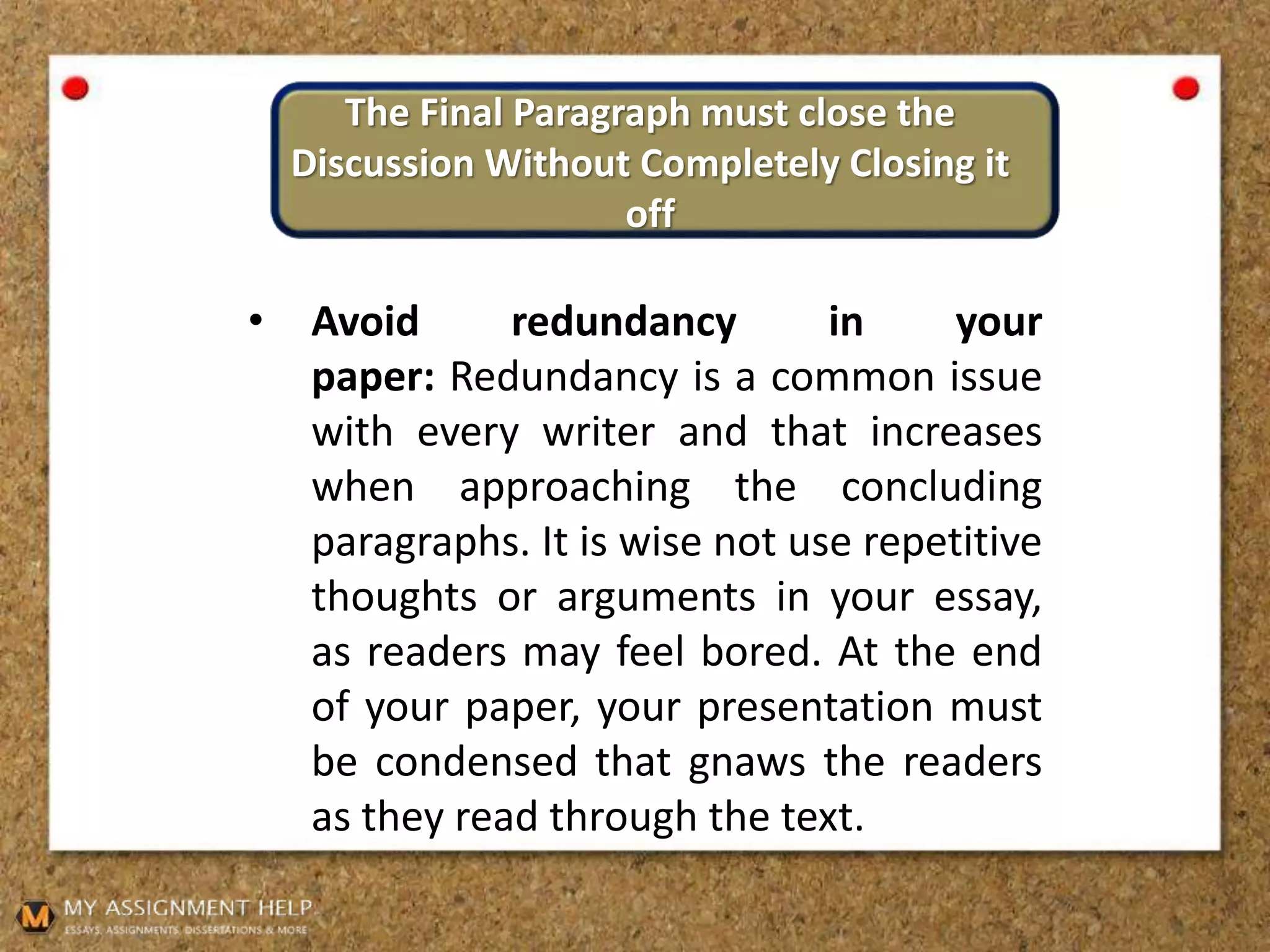 A handbook on how to write a conclusion for an essay | PPTX