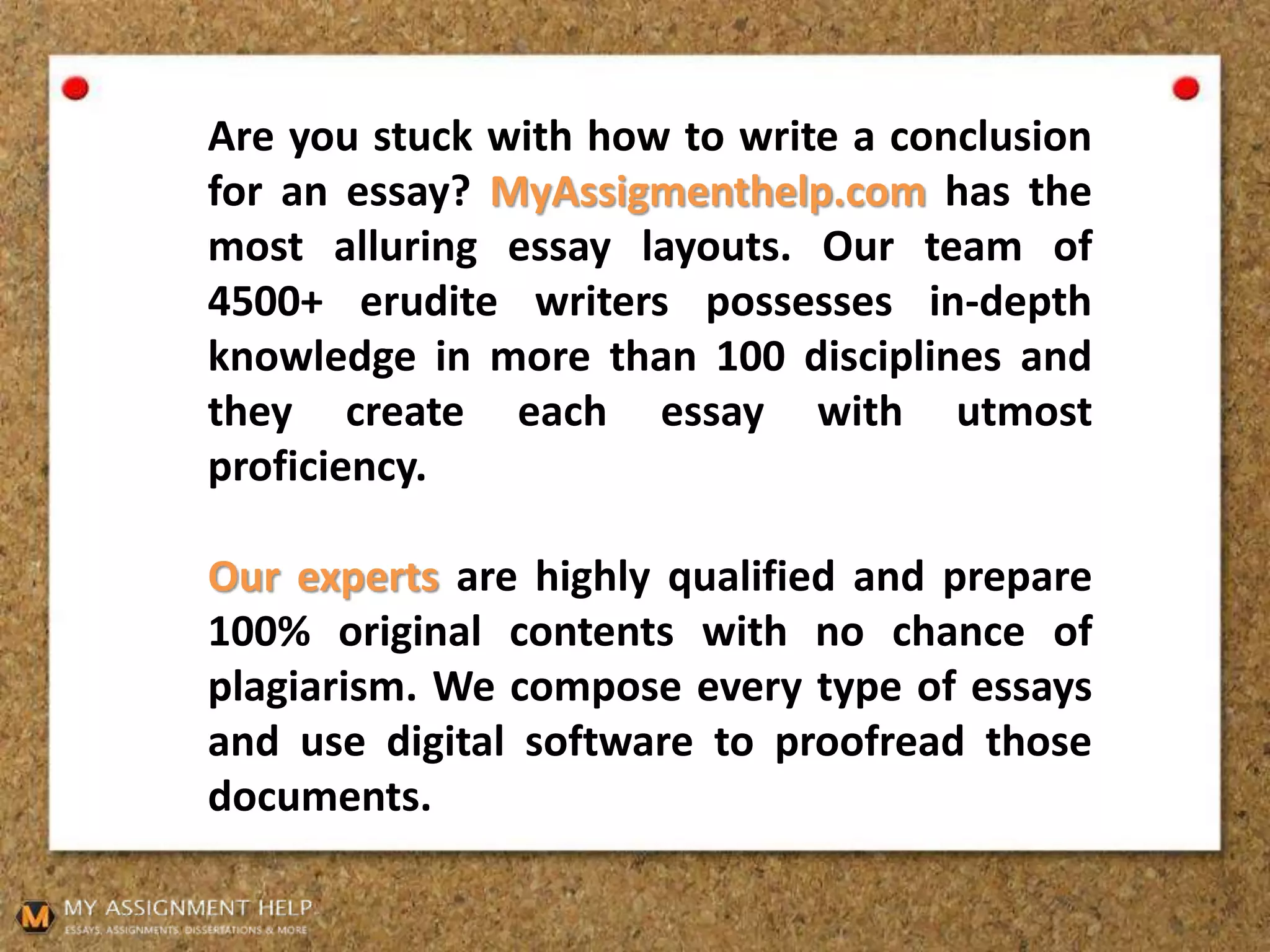 A handbook on how to write a conclusion for an essay | PPTX