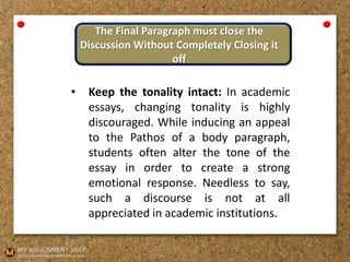 A handbook on how to write a conclusion for an essay | PPTX