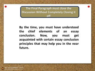 A handbook on how to write a conclusion for an essay | PPTX