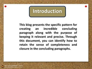 A handbook on how to write a conclusion for an essay | PPT