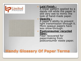 Everything You Need to Know About Paper - Limited Papers | PPT