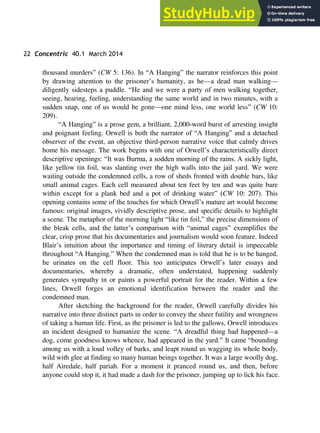 A Hanging Quot George Orwell S Unheralded Literary Breakthrough | PDF