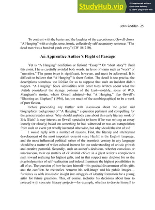A Hanging Quot George Orwell S Unheralded Literary Breakthrough | PDF