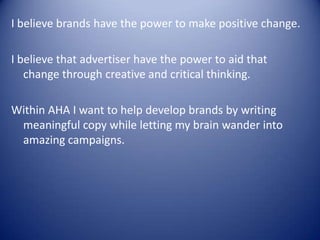 Aha presentation | PPTX | Marketing and Advertising | Business