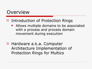 A Hardware Architecture For Implementing Protection Rings | PPT