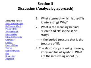 A haunted house analysis (Virginia Woolf) | PPTX