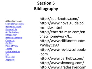 A haunted house analysis (Virginia Woolf) | PPTX