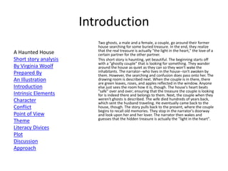 A haunted house analysis (Virginia Woolf) | PPTX