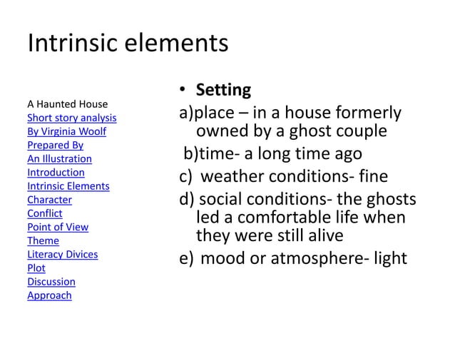 A haunted house analysis (Virginia Woolf) | PPTX