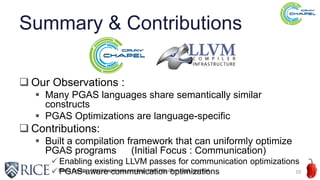 LLVM-based Communication Optimizations for PGAS Programs | PPT