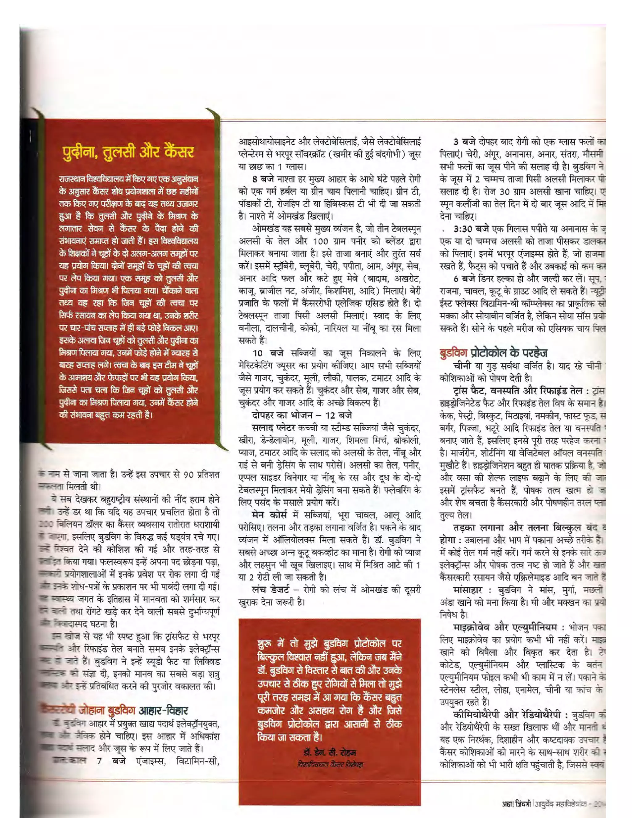 Budwig Protocol in Aha zindagi | PDF