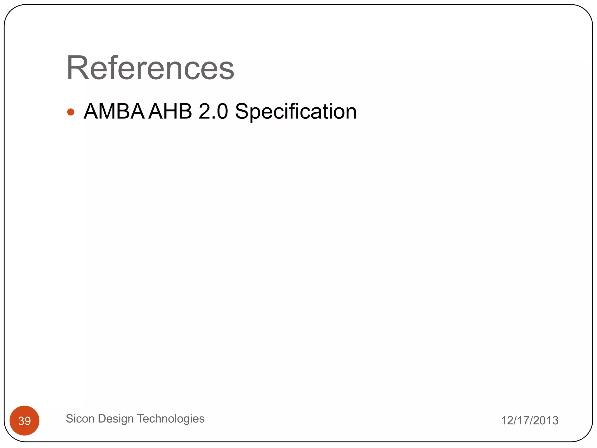 AMBA Ahb 2.0 | PPTX