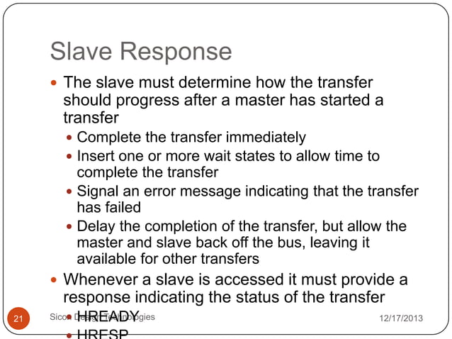 AMBA Ahb 2.0 | PPTX | Computer Networking | Computing