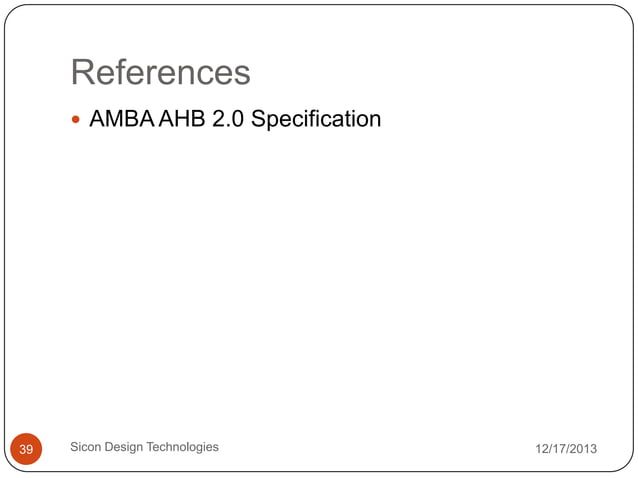 AMBA Ahb 2.0 | PPTX | Computer Networking | Computing