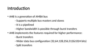 microcontroller AHB Protocol presentation | PPTX