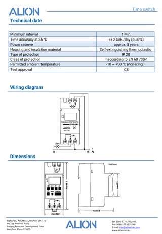 AHC15D digital weekly time switch | PDF