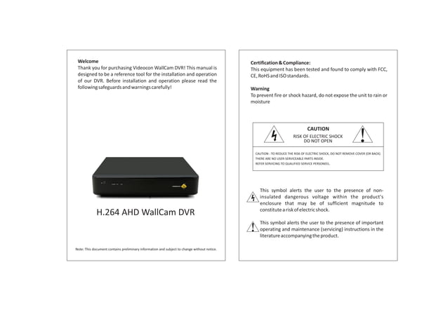 AHD DVR manual-vcon | PPT