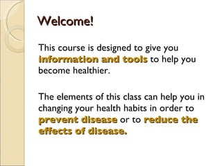 A healthier you welcome 07 | PPT