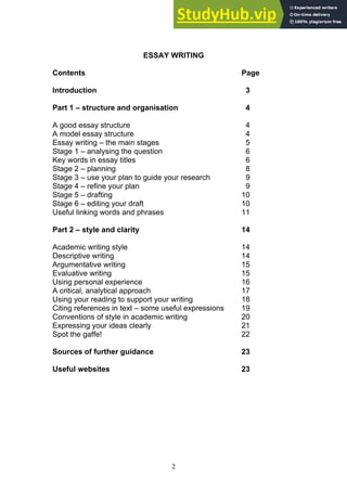 A Helpful Guide To Essay Writing | PDF