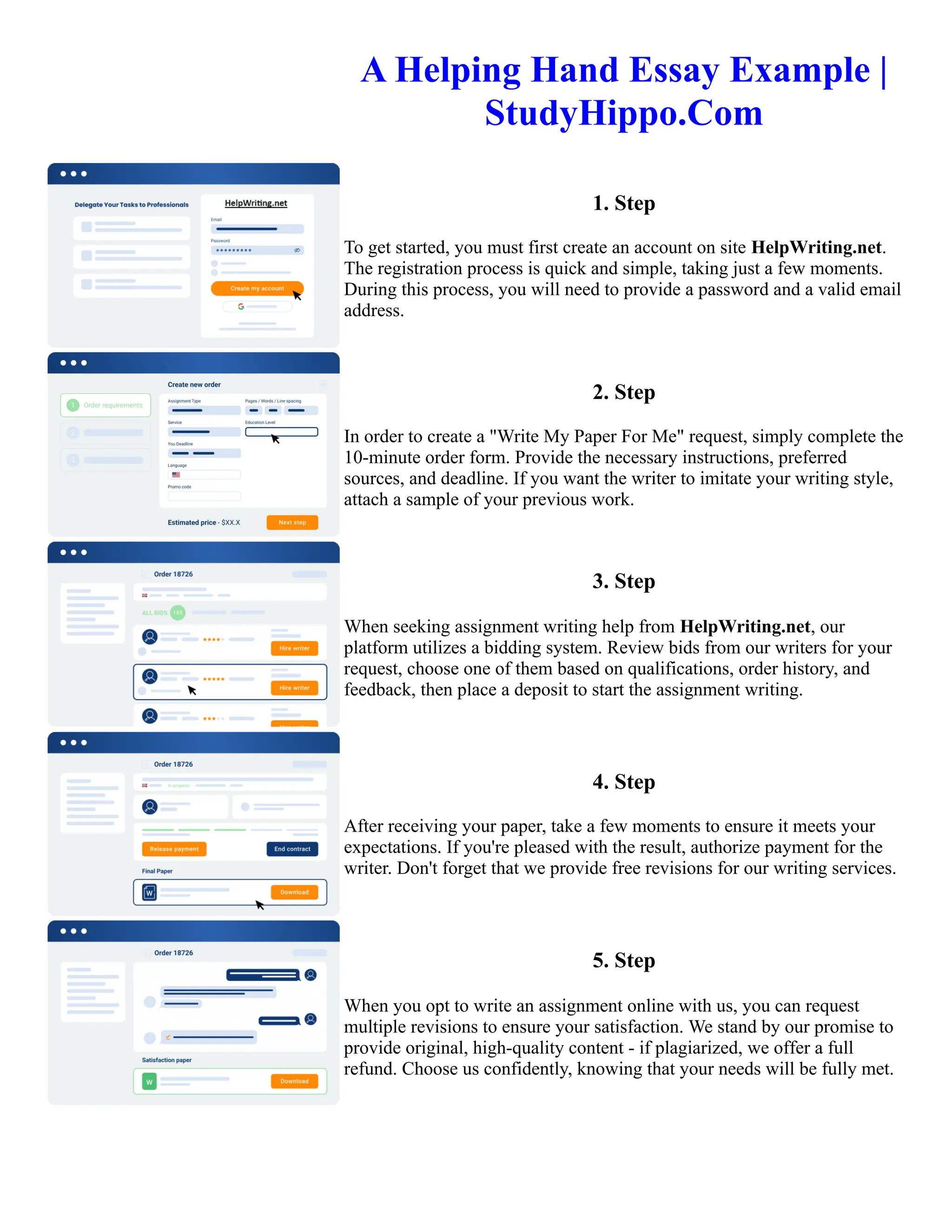 A Helping Hand Essay Example StudyHippo.Com