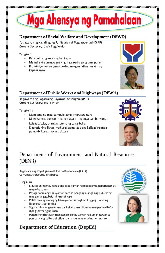 Ahensya nng pamahalaan at tungkulin | PDF