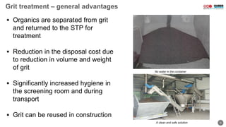 Grit treatment solutions for processing grit from grit separator | PPT