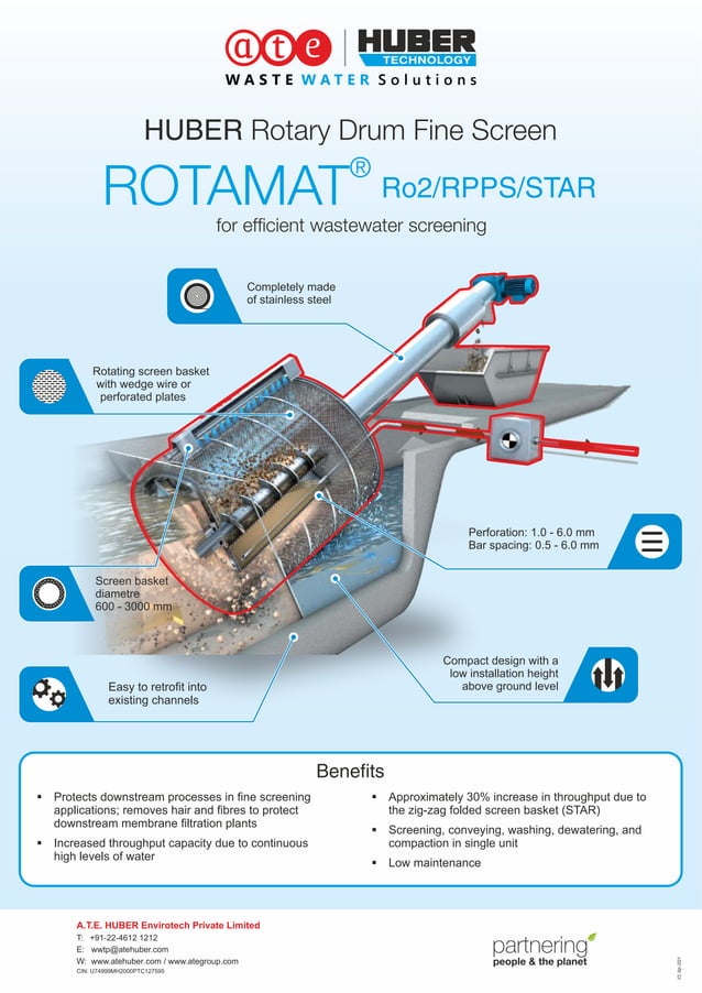HUBER Rotary Drum Fine Screen ROTAMAT® Ro2/RPPS/STAR | PDF