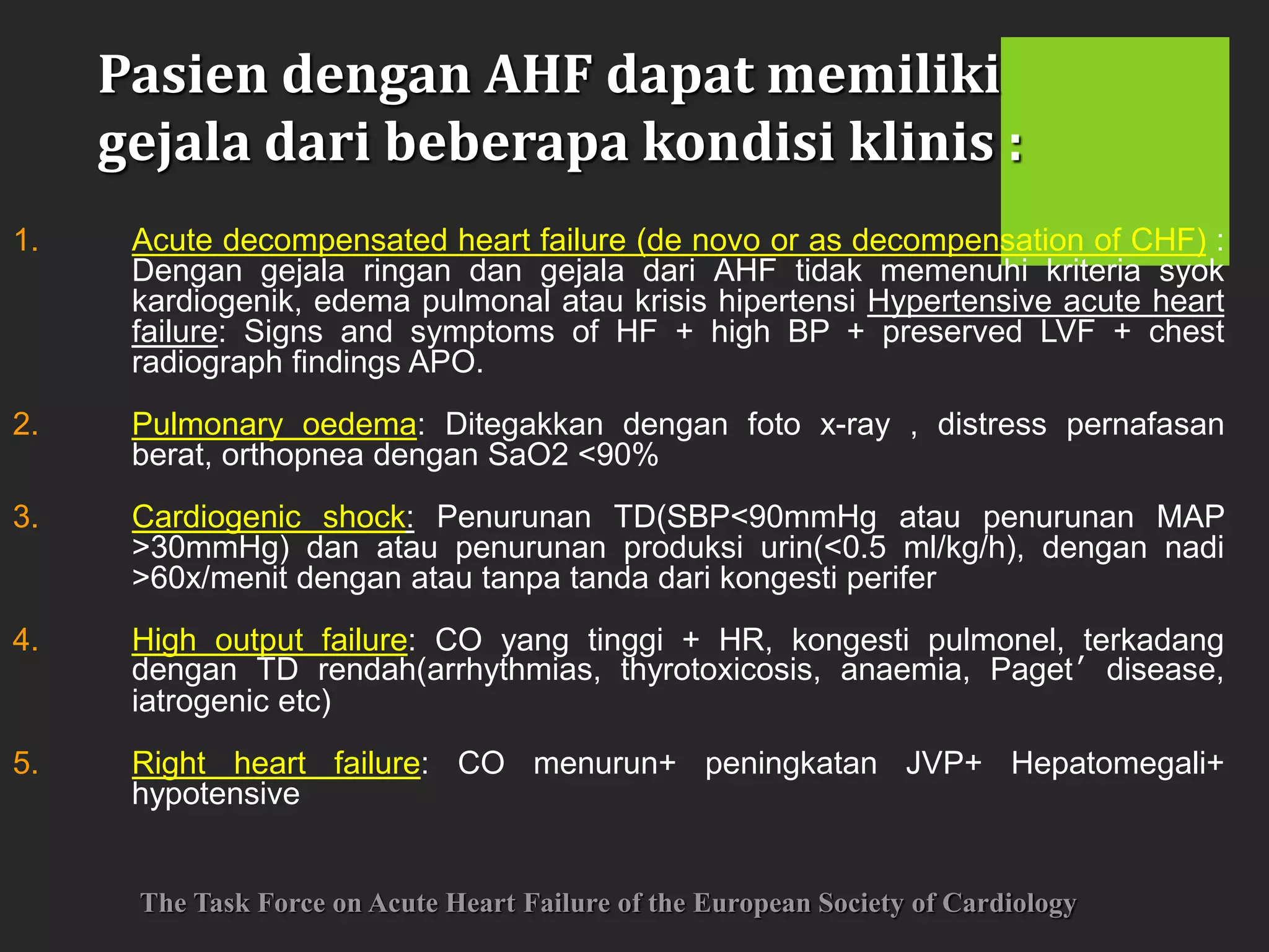 Gagal Jantung Akut - Tinjauan Pustaka | PPTX