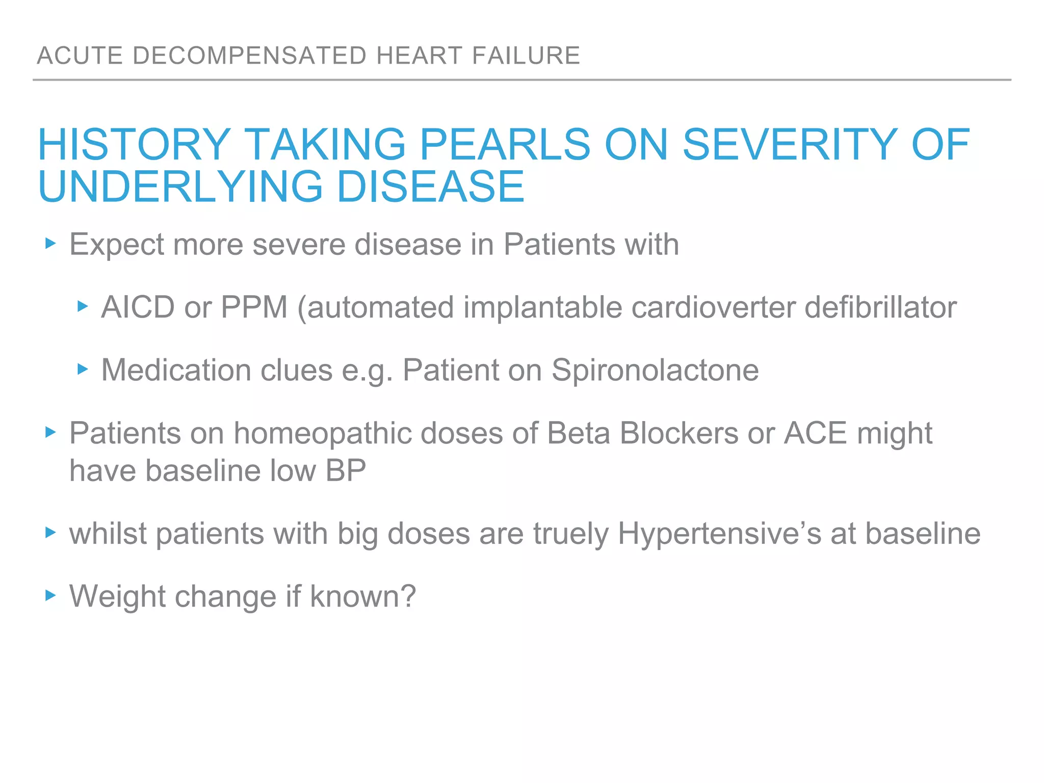 Acute Decompensated Heart Failure | PPTX
