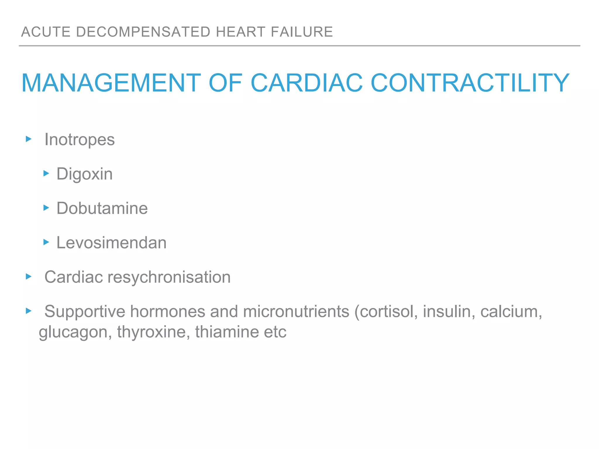 Acute Decompensated Heart Failure | PPTX