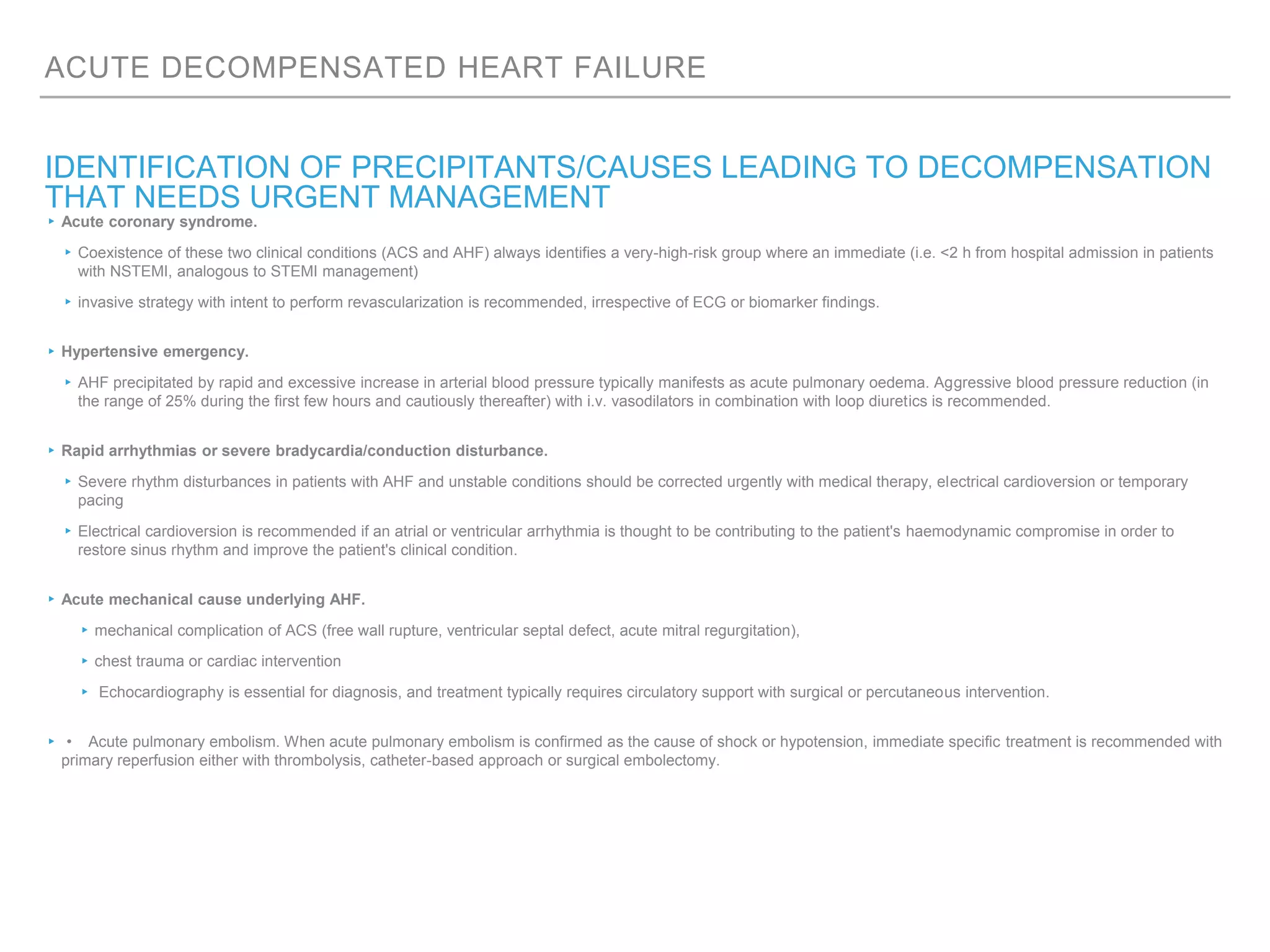 Acute Decompensated Heart Failure | PPTX