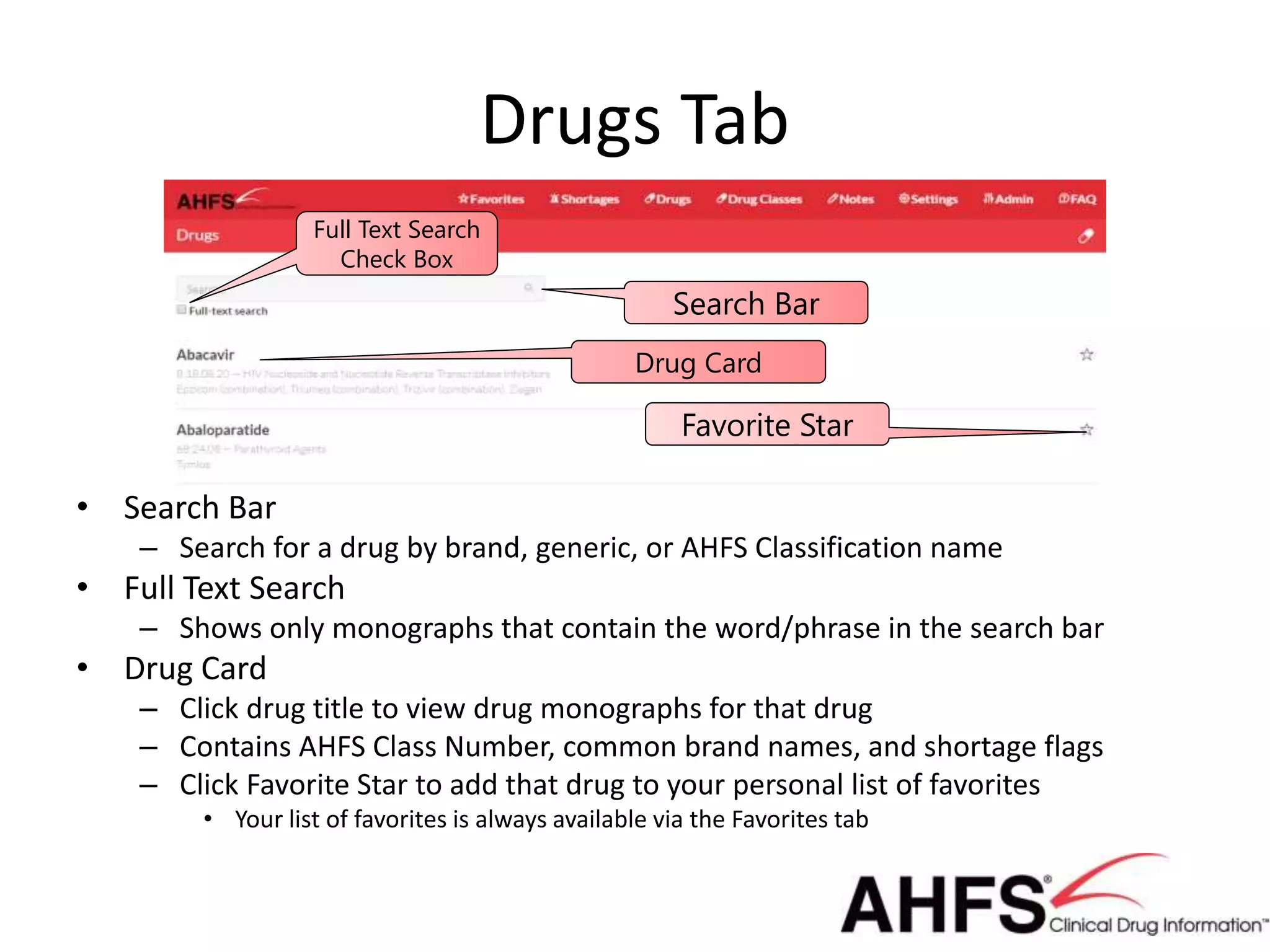 AHFS Clinical Drug Information Tutorial | PPTX
