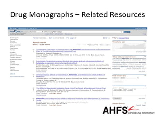 AHFS Clinical Drug Information Tutorial | PPTX