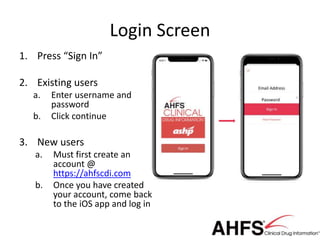 AHFS Clinical Drug Information Tutorial | PPTX