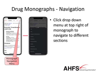 AHFS Clinical Drug Information Tutorial | PPTX