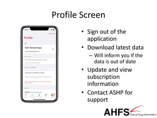 AHFS Clinical Drug Information Tutorial | PPTX