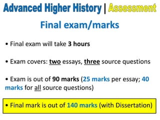 Advanced Higher History - assessment info | PPT