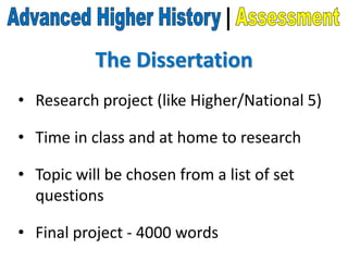 Advanced Higher History - assessment info | PPTX